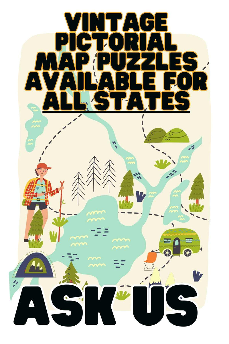 ARIZONA AZ State Wooden Puzzle | Vintage Pictorial Map | Adult Jigsaw ...