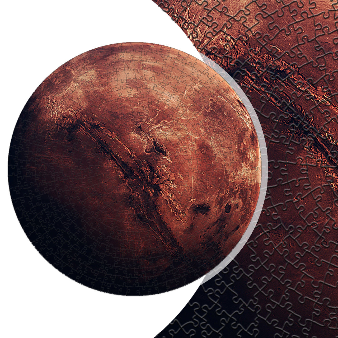 Round Wooden Puzzle "MARS" | 31 inches 1000 pcs | Adult Jigsaw Puzzles ...